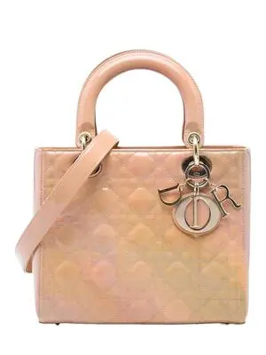Dior Patent Cannage Lady Satchel - Brown