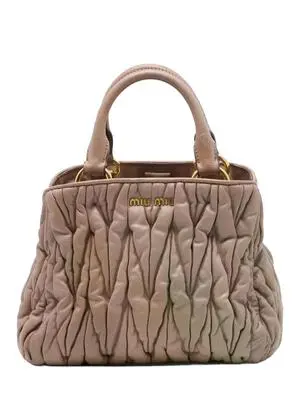 Miu Miu Matelassé Nappa Satchel - Brown
