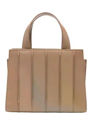 Max Mara Max Mara Whitney Ribbed Leather Tote Bag Neutrals