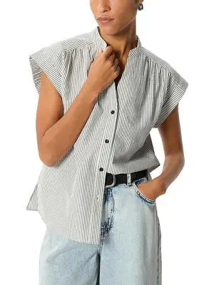 Whistles Seersucker Stripe Shirt - White Multi