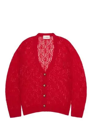 LA GRANNI La Granny Baby Alpaca & Wool Pereline Cardigan - Red