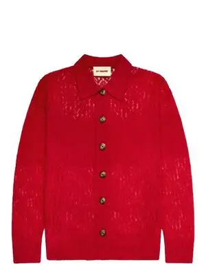 LA GRANNI Aranita Colla Cardigan - Red