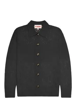 LA GRANNI Pereline Collared Cardigan - Black
