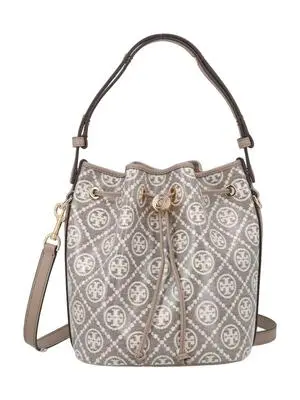 Tory Burch Tory Burch T Monogram Mini Bucket Bag In Cotton Dove