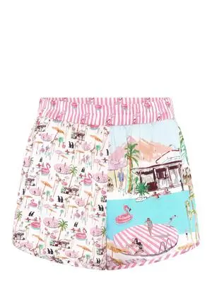 JESSICA RUSSELL FLINT Printed Silk Shorts - Pink