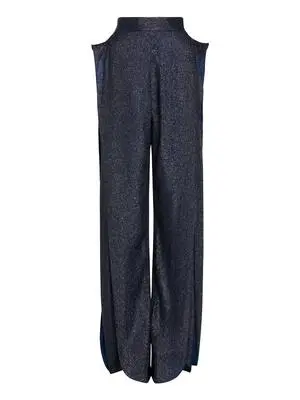 Maticevski Appearance Lamé Wide-leg Trousers - Navy