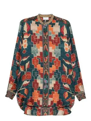 PIERRE-LOUIS MASCIA Printed Silk Shirt - Red
