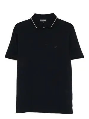 Emporio Armani Logo Cotton Polo Shirt - Navy