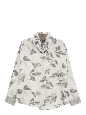 Emporio Armani Printed Linen Shirt - Grey