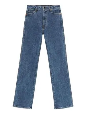 Khaite Danielle High Rise Straight Leg Jeans - Navy