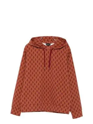 Emporio Armani Printed Cotton Hoodie - Red
