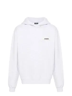 Jacquemus Logo Cotton Hoodie - Grey