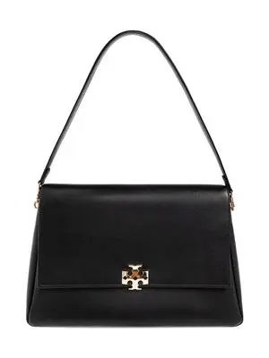 Tory Burch Charlie Large Leather Shoulder Bag - Black