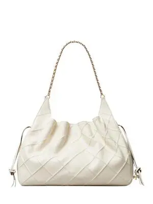 Tory Burch Fleming Large Leather Tote - Ecru