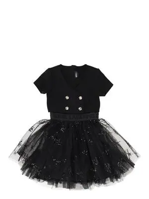 Karl Lagerfeld Embellished Tulle Dress - Black