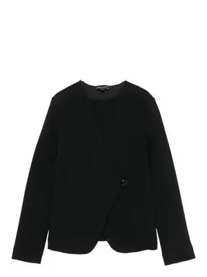 Emporio Armani Asymmetrical Button Jacket - Black