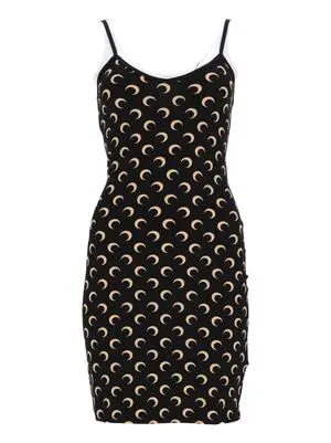 MARINE SERRE Moon Print Mini Dress - Black