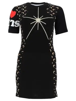 MARINE SERRE Upcycled Mini Dress - Black