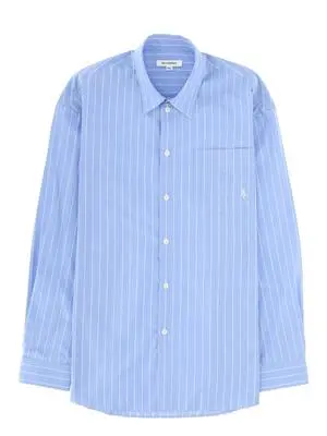 SPORTY&RICH Oversized Striped Cotton Shirt - Blue