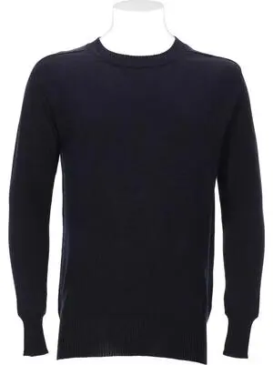 LANEUS Mixed Viscose Cotton Crewneck - Blue
