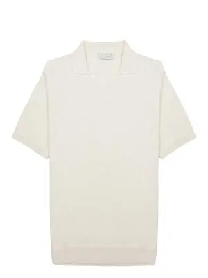 LUIGI GENTILE Polo 'capri' In Crochet Di Cotone - Ivory