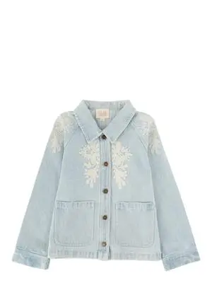 LOUISE MISHA Rafaela Denim Jacket With Embroidered Detail - Blue
