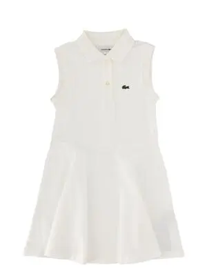 Lacoste Sleeveless Piqué Polo Dress - White