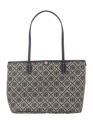 Tory Burch T Monogram' Small Jacquard Tote Bag - Blue