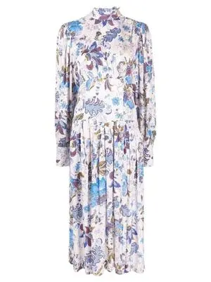 Isabel Marant Étoile Floral Print Midi Dress - White