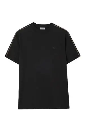 Burberry Check Piping Crewneck T-shirt - Black