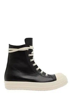 Rick Owens Leather High-top Sneakers - Black