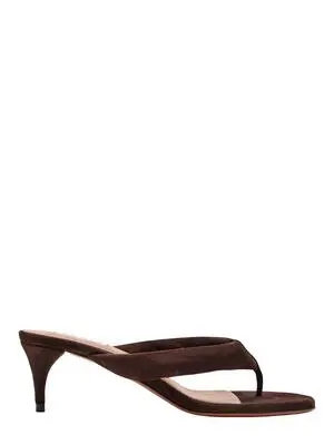 Alaïa Padded Suede Sandals - Brown
