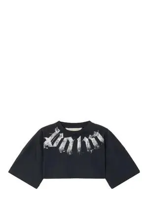Palm Angels Logo Cropped T-shirt - Black