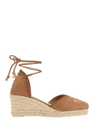 CastaÑer Cora Woven Espadrille Wedges - Maroon