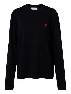 AMI Paris De Coeur Long Sleeve T-shirt - Black
