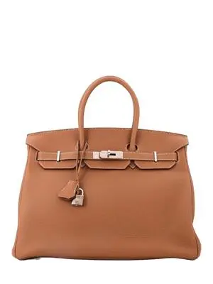 Hermès Birkin Handbag Brown Togo With Palladium Hardware 35 Gold