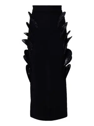 Maticevski Arching Sequined Embellished Pencil Skirt - Black