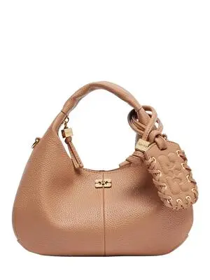 GANNI Mini Top Handle Bag - Beige