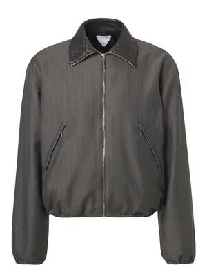 Bottega Veneta Intrecciato Wool And Mohair Blouson Jacket - Grey