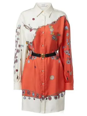 Versace Printed Silk Twill Shirt Dress - Multicoloured