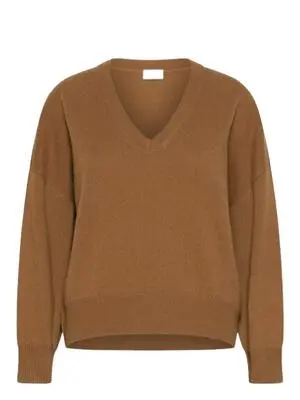 Marella Wool And Cashmere V-neck Jumper - Camel