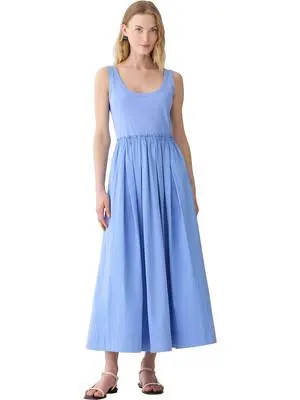 Lafayette 148 New York Cotton Midi Tank Dress - Blue Hydrangea