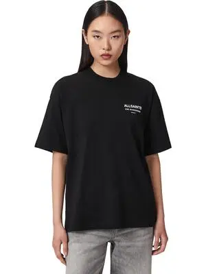 ALLSAINTS Eliana Etta Oversized Graphic T-shirt - Black