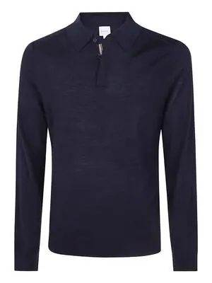 Paul Smith Sweater Long Sleeve Polo - Blue
