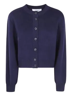 RÓHE Statement Shoulder Cardigan - Blue