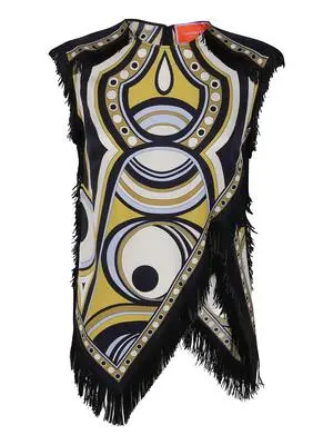 La DoubleJ Sleeveless Silk Fringed Top - Multi