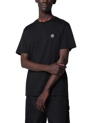 Stone Island Black Slim-fit Cotton T-shirt Black
