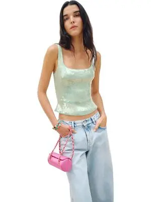 REFORMATION Reformation Carla Knit Top Blue