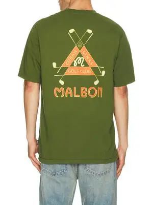MALBON Bermuda Trinity Tee In Green - Chive