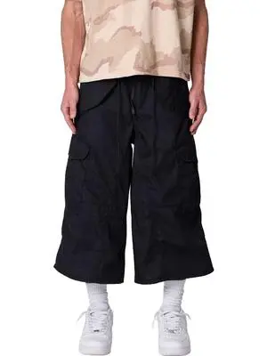 Mnml Extralong Baggy Fit Cargo Shorts - Black
